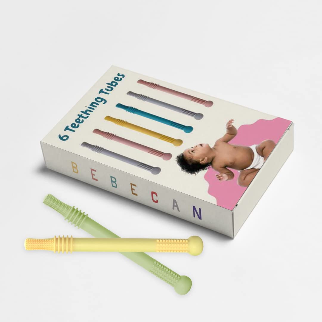 BEBECAN Teething Tubes – 6 Safe, Colorful Baby Soothers | BEBECAN