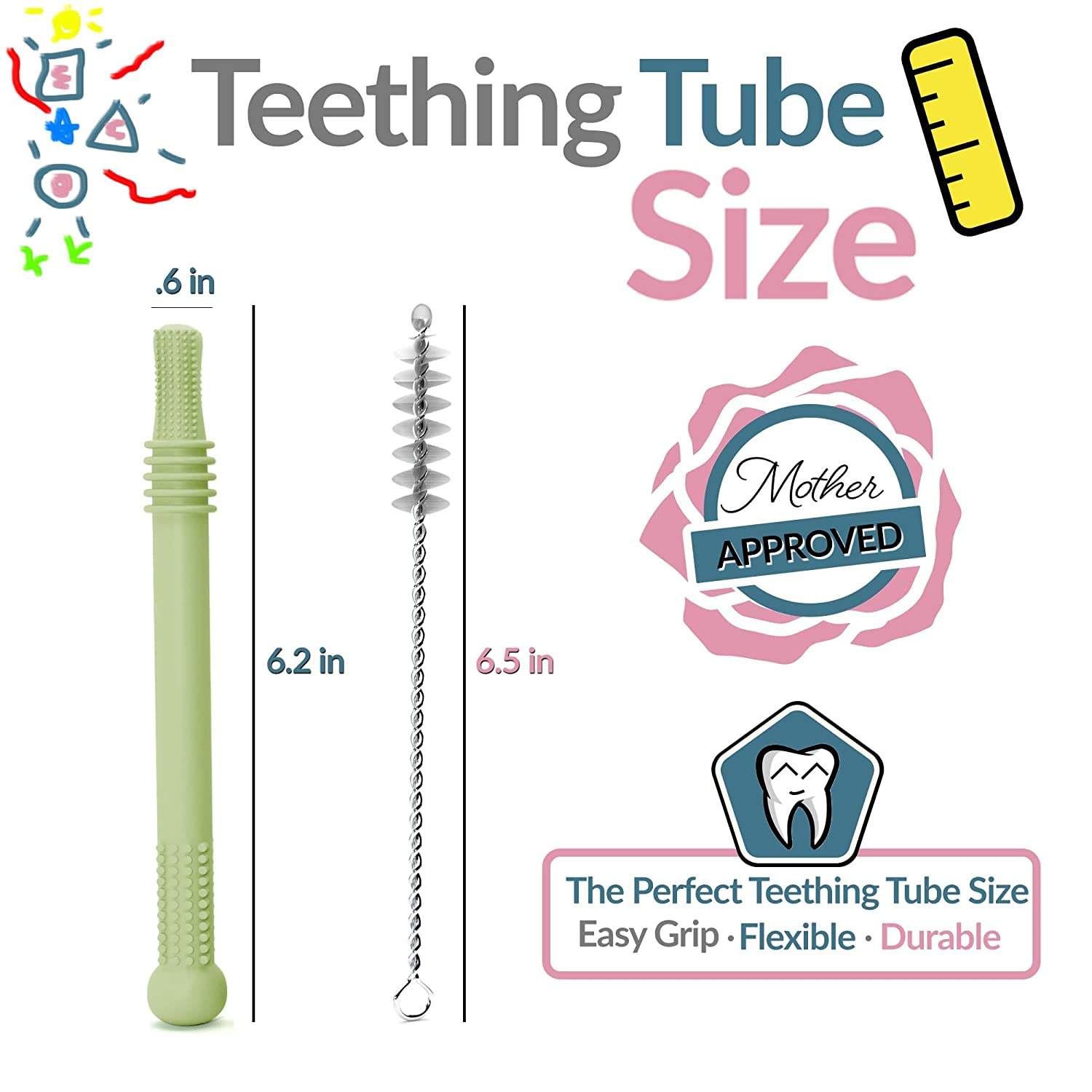 BEBECAN Teething Tubes – 6 Safe, Colorful Baby Soothers | BEBECAN